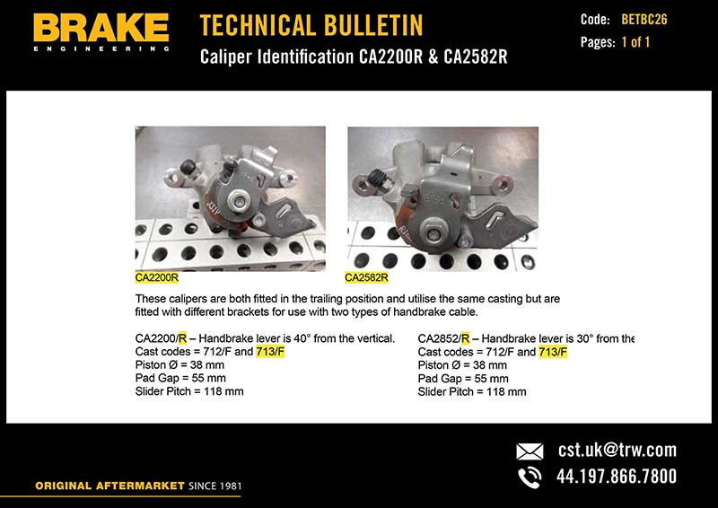Brake Engineering rolls out technical bulletins | techtalk.ie